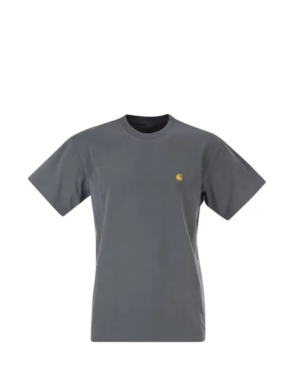 Carhartt Work In Progress Logo Cotton Polo Shirt - Blu