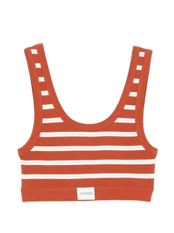 Closed Cotton Bralette Bra - Red