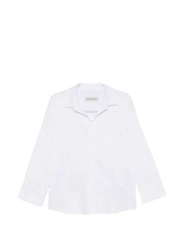 WHITE SAND Cotton Shirt With Chest Pocket - Bianco