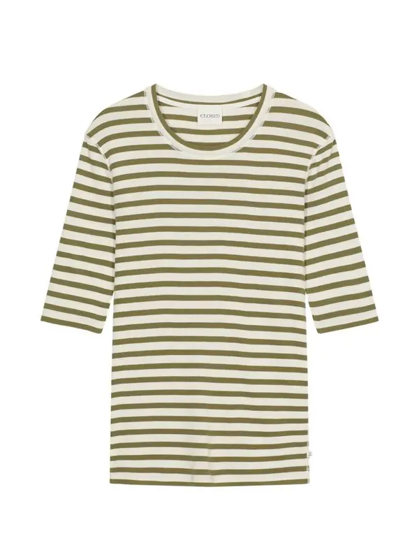 Closed Striped Cotton Blend Sweater - Verde