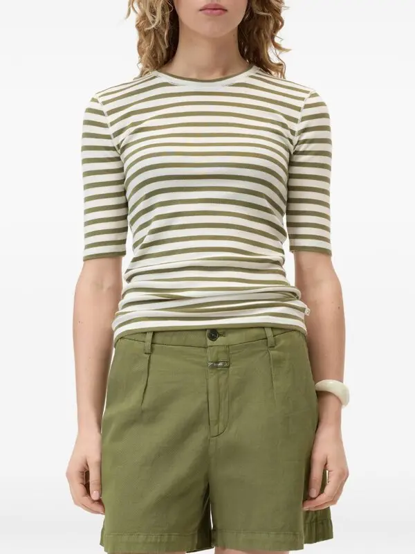Closed Striped Cotton Blend Sweater - Verde