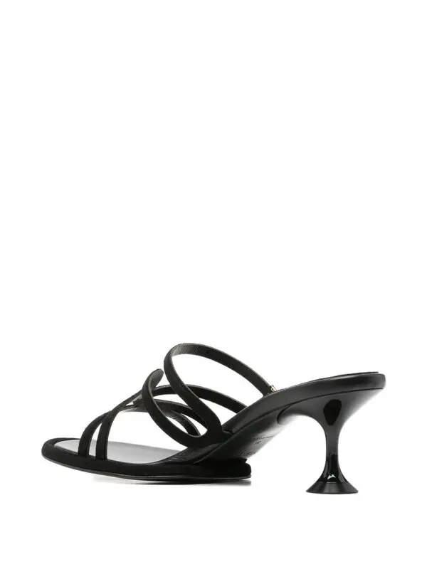 SERGIO ROSSI Suede Leather Strappy Heels - Nero