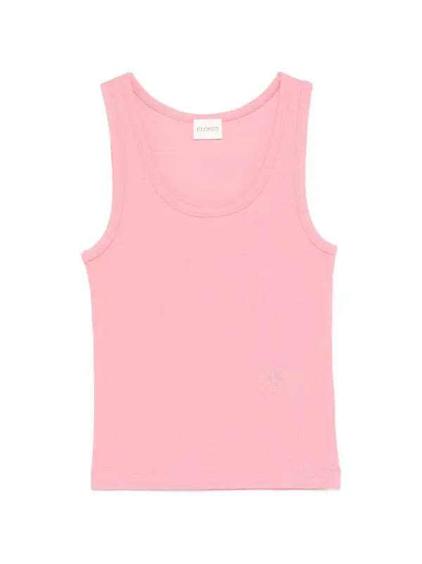 Closed Ribbed Knit Tank - Rosa