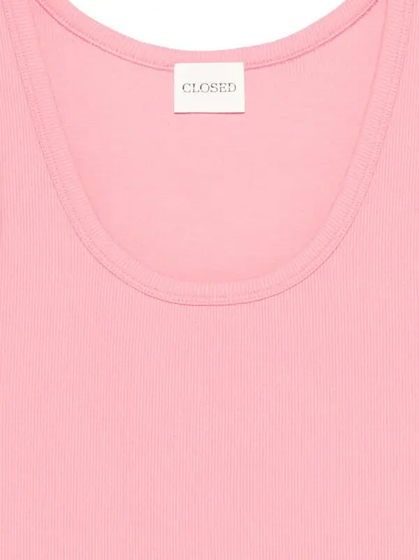 Closed Ribbed Knit Tank - Rosa