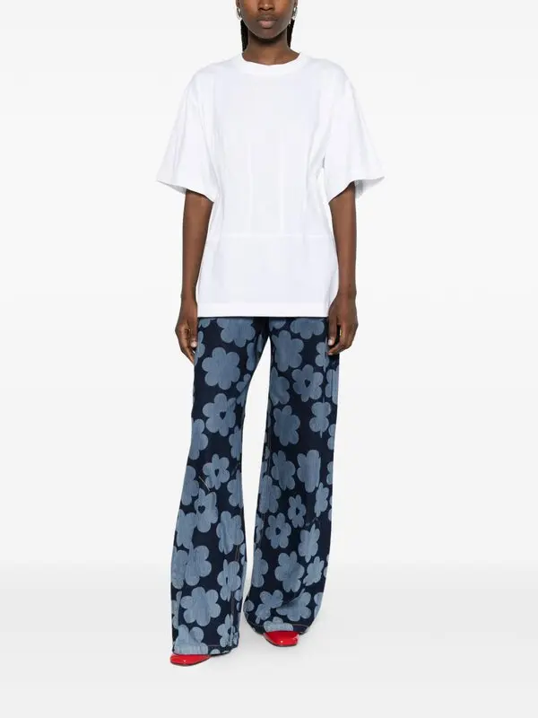 ALESSANDRO ENRIQUEZ Printed Denim Floral Motif Jeans