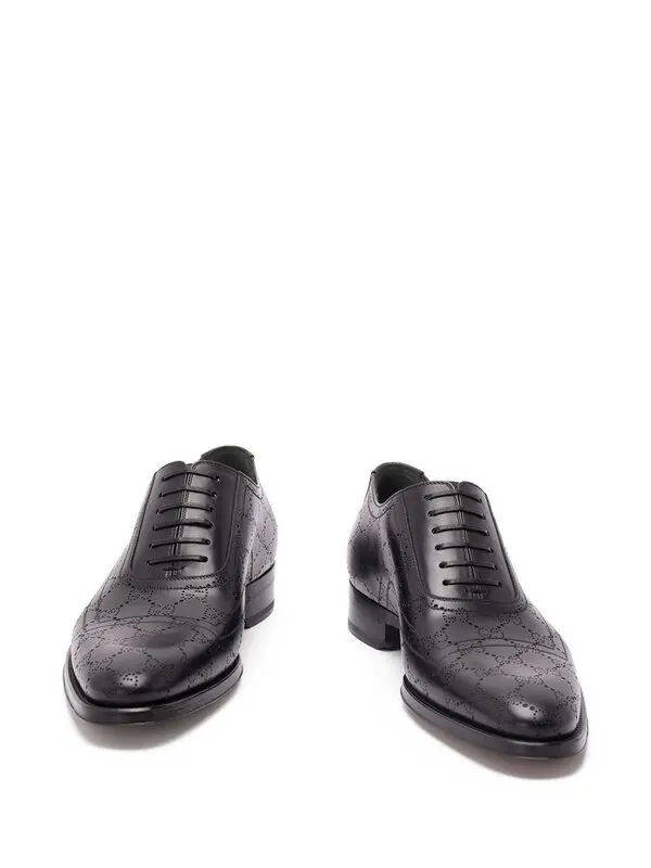 Gucci Leather Derby Shoes With Perforated Detailing