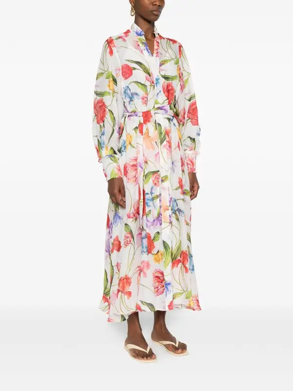 LAVI Printed Long Dress - White
