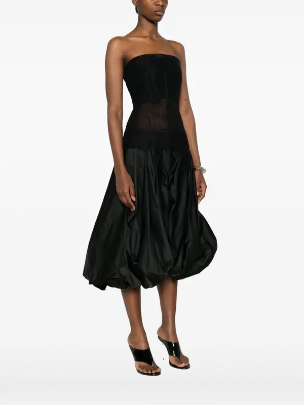 Rick Owens Strapless Boned Bodice With Flared Hem - Black