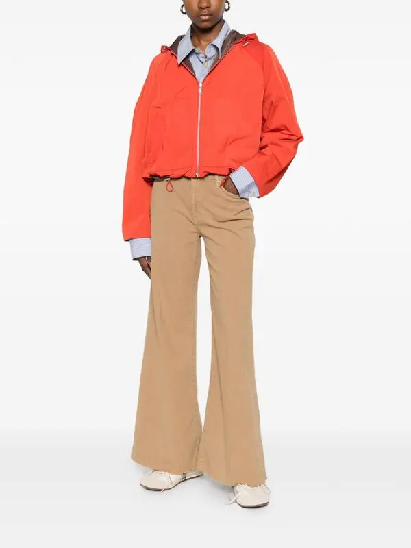 MOTHER Wide Leg Denim Trousers - Beige