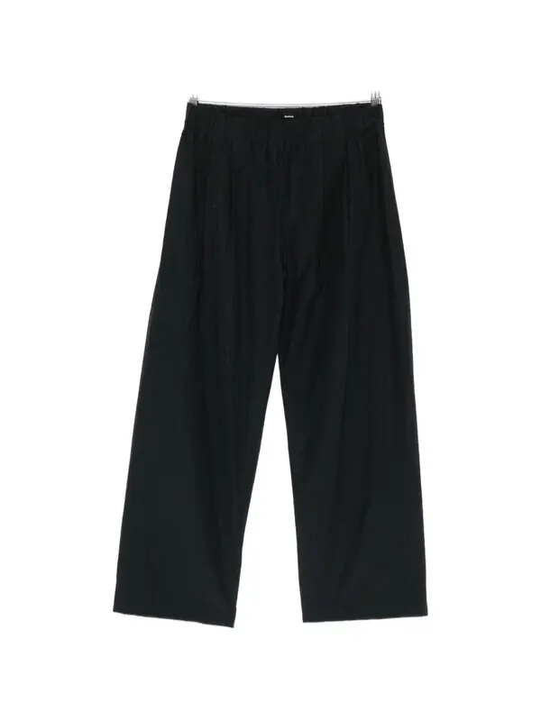 Apuntob Linen Wide-leg Trousers - Nero