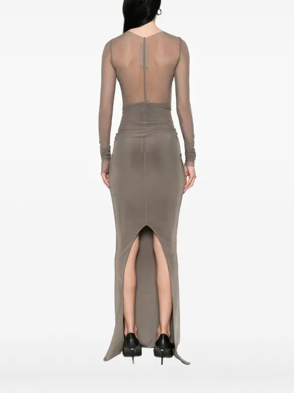 Rick Owens Sheer Design Long Sleeve Top - Grey