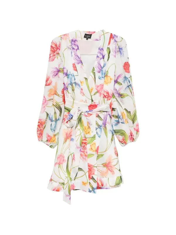 LAVI Printed Short Dress - Bianco