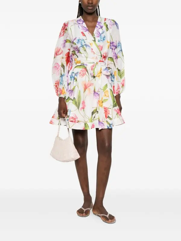 LAVI Printed Short Dress - Bianco