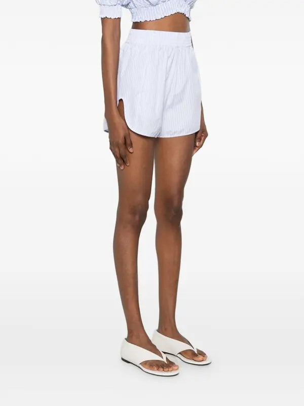 Ermanno Scervino Cotton Stripe Pattern Shorts - Bianco