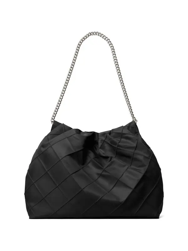 Tory Burch Fleming Nylon Hobo Bag - Black