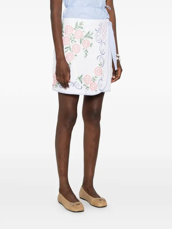RELAX RE LUX Embroidered Cotton Skirt