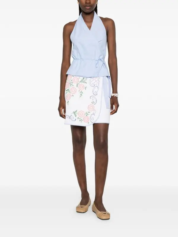 RELAX RE LUX Embroidered Cotton Skirt