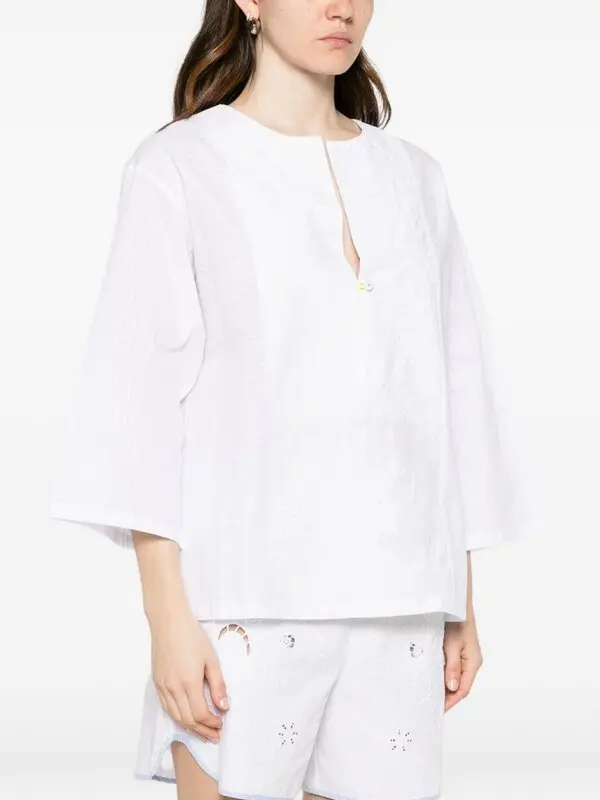 RELAX RE LUX Cotton Shirt With 3/4 Sleeves