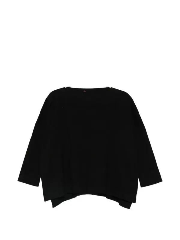 DANIELA GREGIS Cotton Boat Neck Sweater - Nero