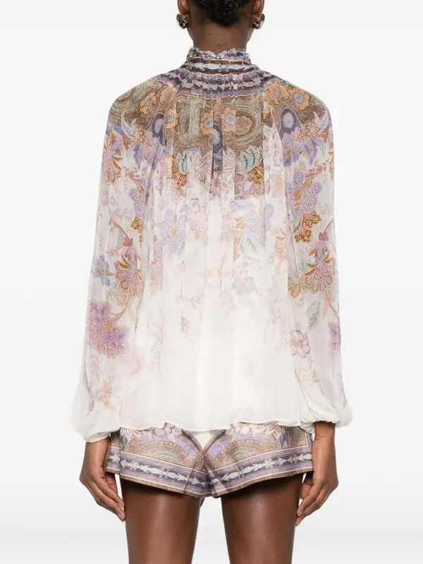 Zimmermann Luna Printed Blouse - Crema