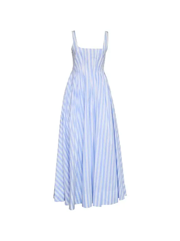Sportmax Striped Cotton Maxi Dress - Azzurro