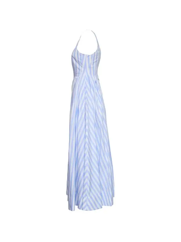 Sportmax Striped Cotton Maxi Dress - Azzurro