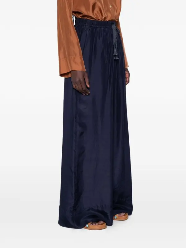 FORTE_FORTE Silk Wide Leg Trousers - Blu