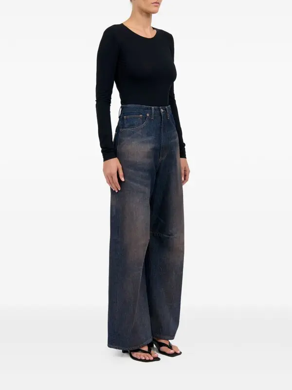 MAISON MARGIELA Wide Leg Denim Jeans - Blu