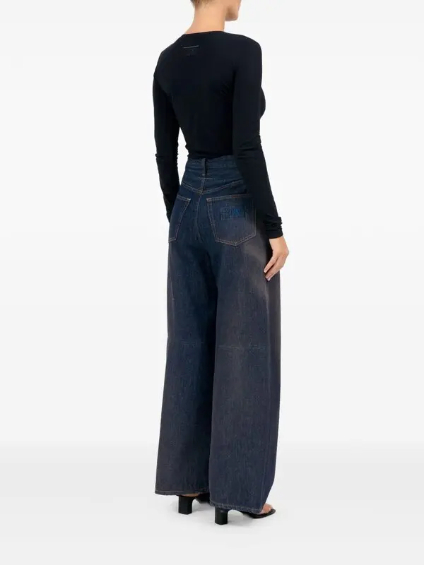 MAISON MARGIELA Wide Leg Denim Jeans - Blu