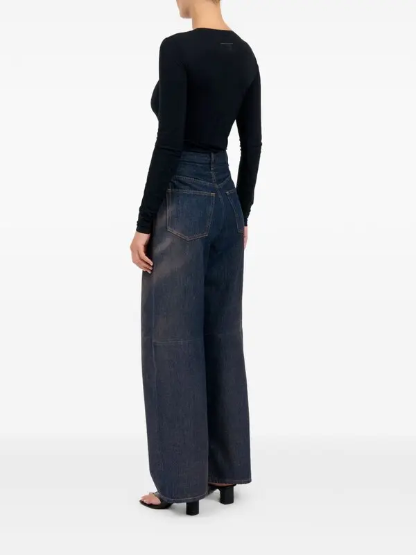 MAISON MARGIELA Wide Leg Denim Jeans - Blu