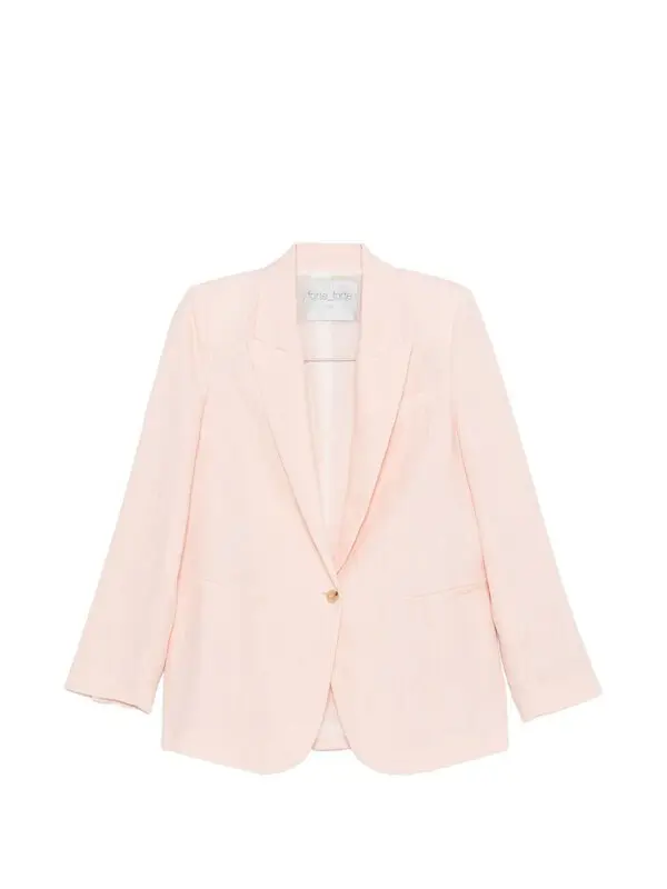 FORTE_FORTE Pink Linen Single Breasted Jacket - Rosa