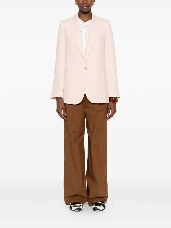FORTE_FORTE Pink Linen Single Breasted Jacket - Rosa