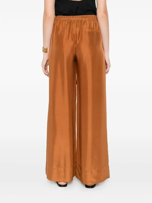 FORTE_FORTE Silk Wide-leg Trousers With Drawstring Waist - Bronzo