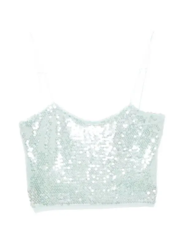 FORTE_FORTE Sequin Embellished Spaghetti Strap Top - Azzurro