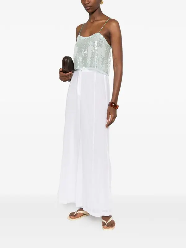 FORTE_FORTE Sequin Embellished Spaghetti Strap Top - Azzurro