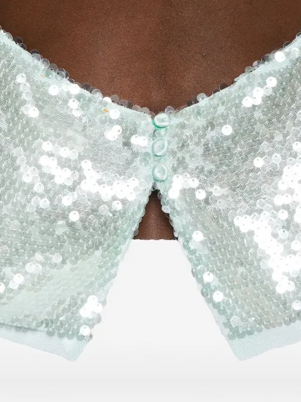 FORTE_FORTE Sequin Embellished Spaghetti Strap Top - Azzurro