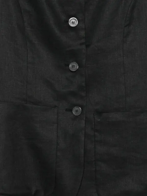 SEMICOUTURE Glenna Linen Vest - Nero