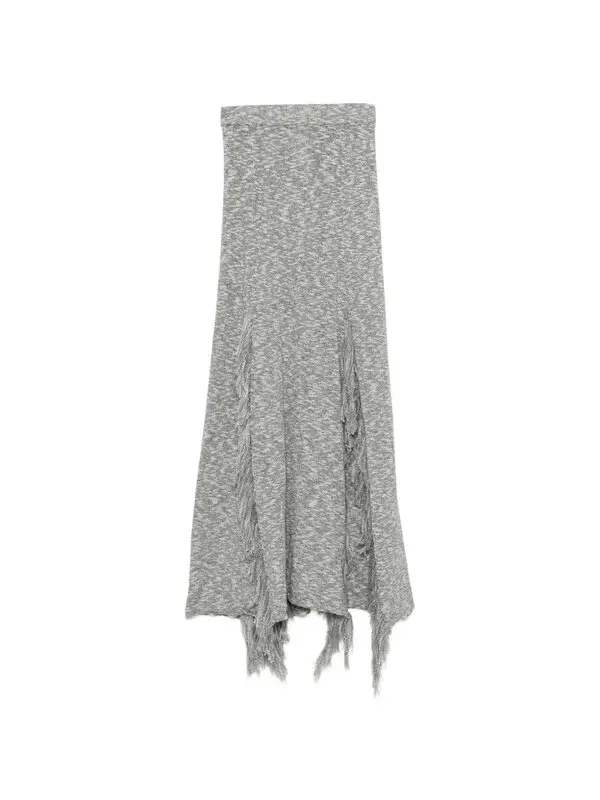 MRZ Cotton Long Skirt With Fringed Trim