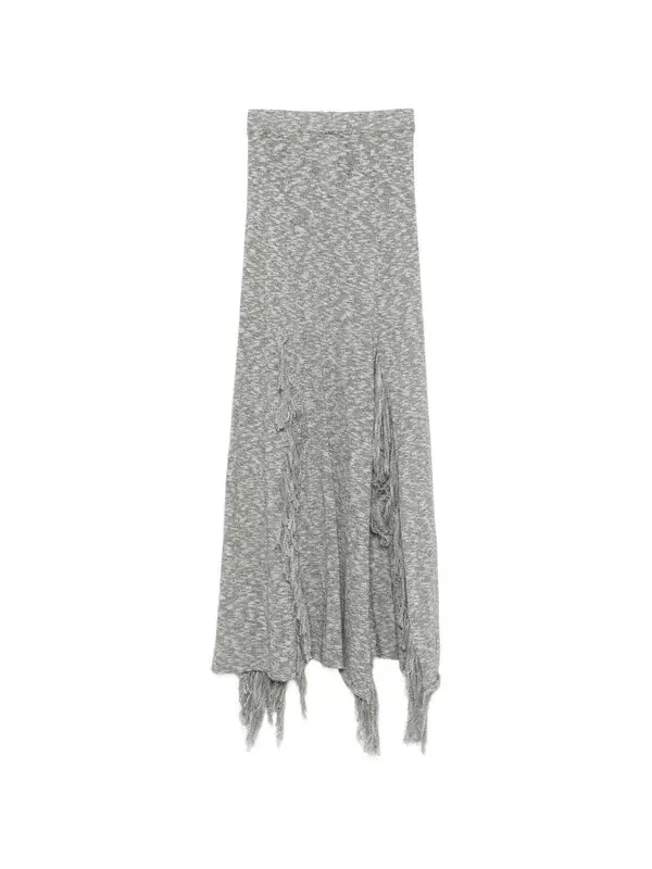 MRZ Cotton Long Skirt With Fringed Trim