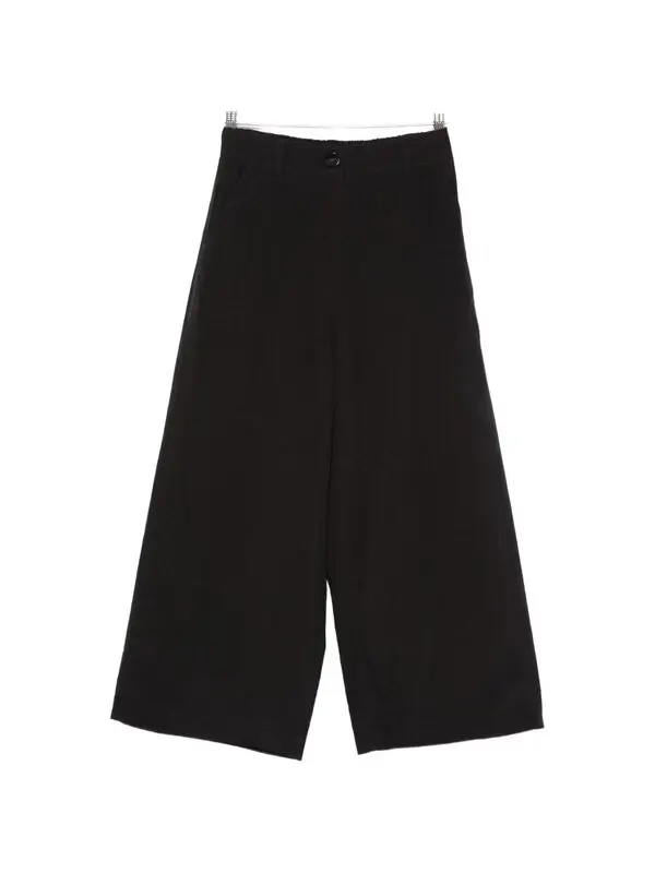 Soh Linen Blend Wide Leg Trousers - Nero