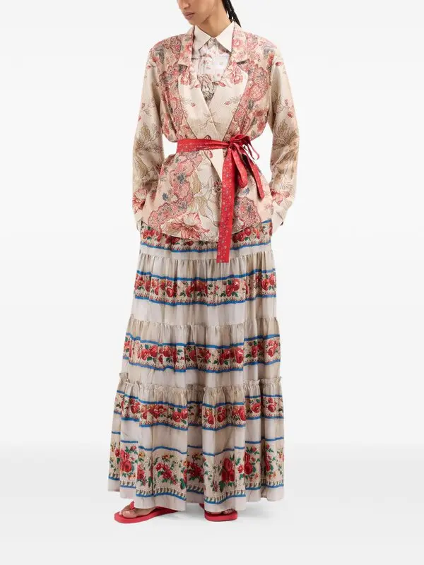 PIERRE-LOUIS MASCIA Printed Silk Shirt - Beige