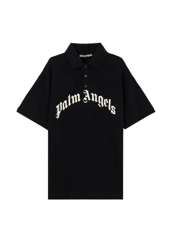 Palm Angels Logo Cotton Polo Shirt