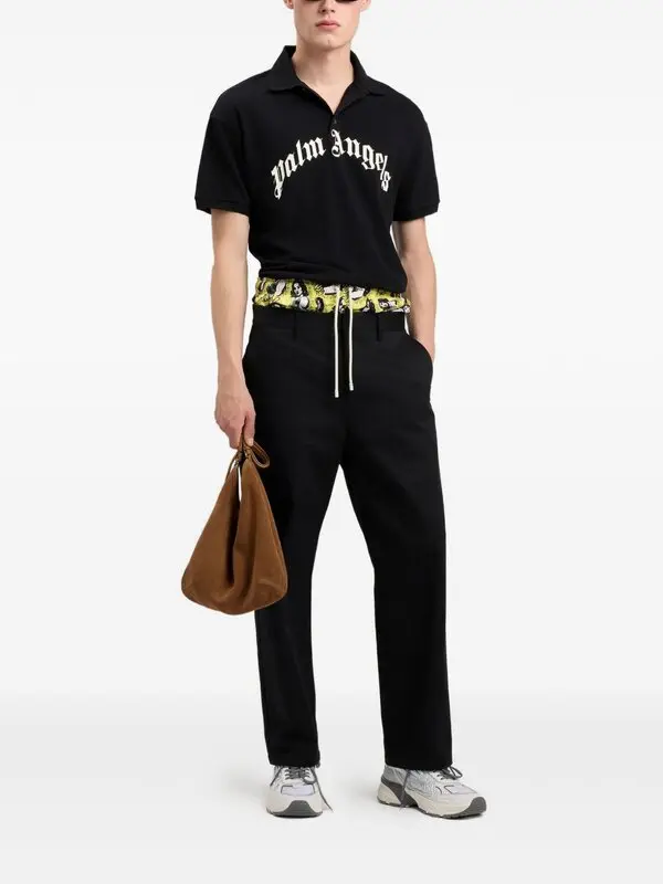 Palm Angels Logo Cotton Polo Shirt