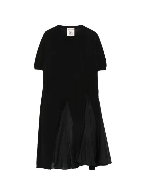 SEMICOUTURE Blondie Cotton And Silk Dress - Nero