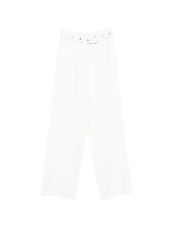 MRZ Wide Leg Trousers With Belted Waist - Panna