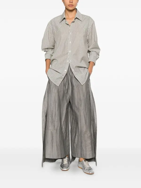 Soh Cotton Blend Layered Wide Leg Pants - Grigio