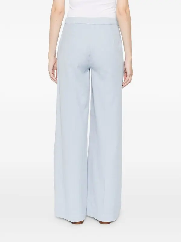 VIA MASINI 80 Cotton Wide Leg Trousers - Azzurro