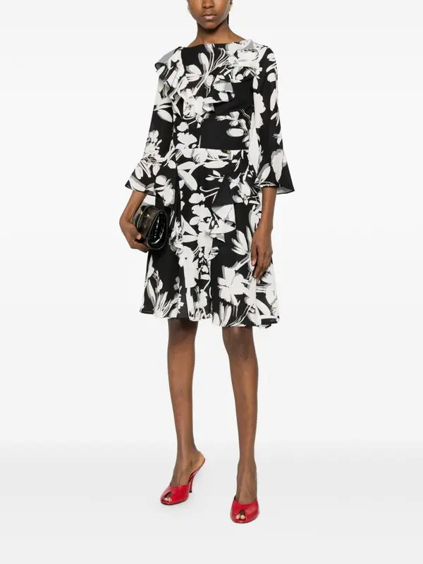 CATALINA Printed Short Dress With Ruffle Detail