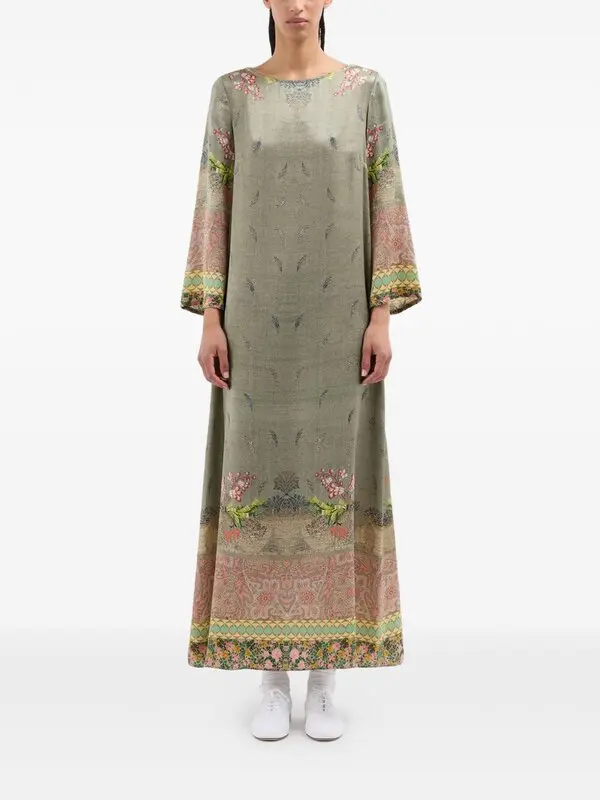 PIERRE-LOUIS MASCIA Printed Silk Dress - Kaki