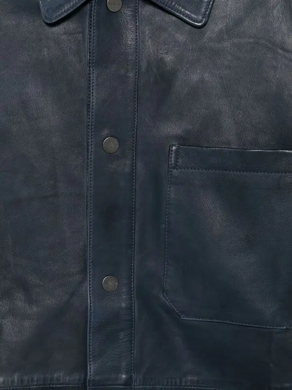 Peuterey Leather Jacket - Blu